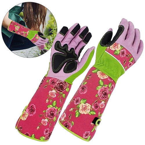 Lady Women Long Sleeve Gardening Gloves Thorn Proof Gauntlet Pruning ...