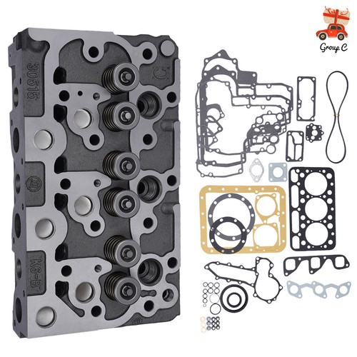 D1402 Complete Cylinder Head Assy & Full Gasket Set for Kubota Engine ...