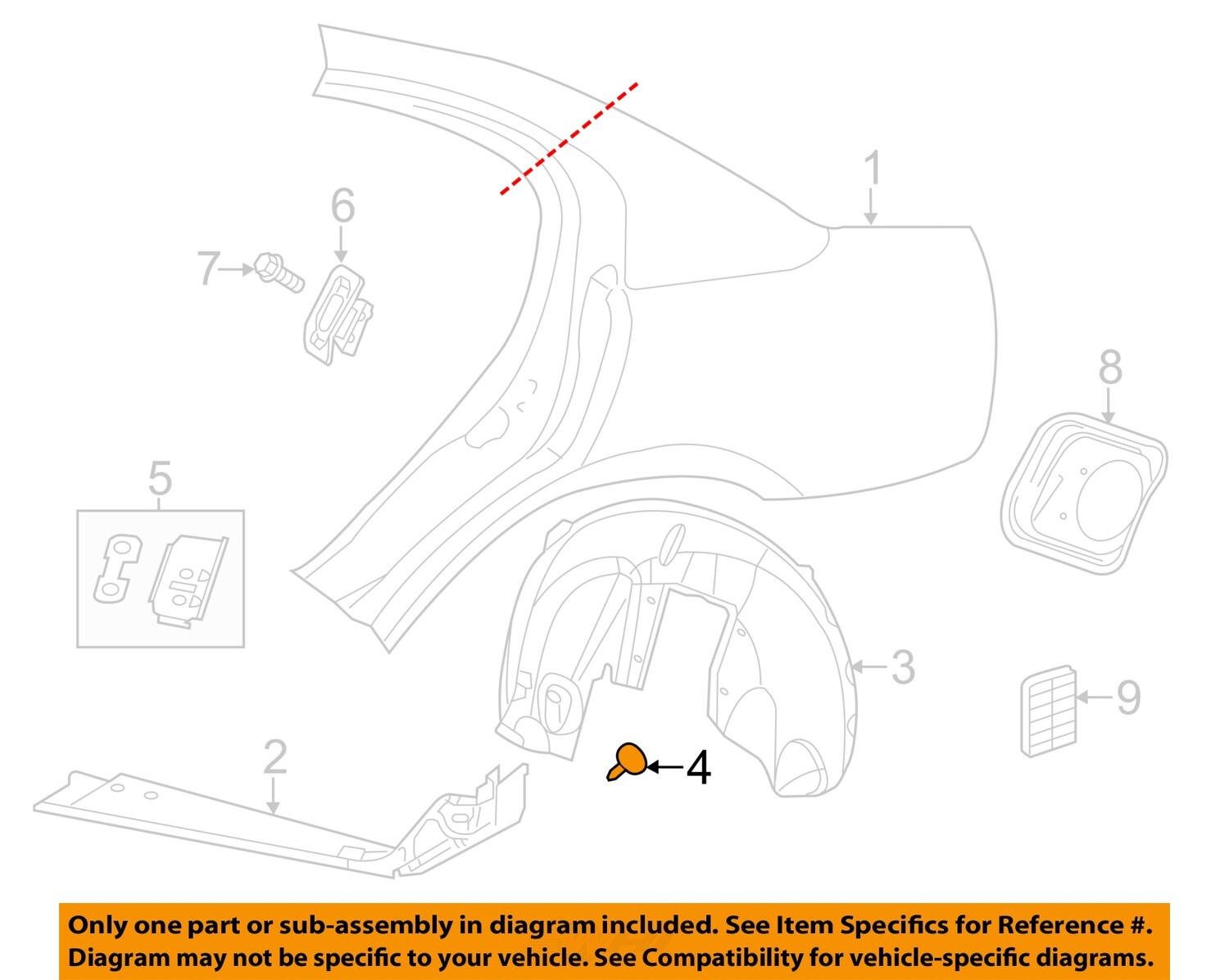 CHRYSLER OEM 11-23 1500 Quarter Panel Components-Wheelhouse Liner Pin ...