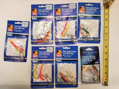 Cod Rigs for Fishing, Twin Gold Hook, 7 Packs, South Bend, New in Pkg ...