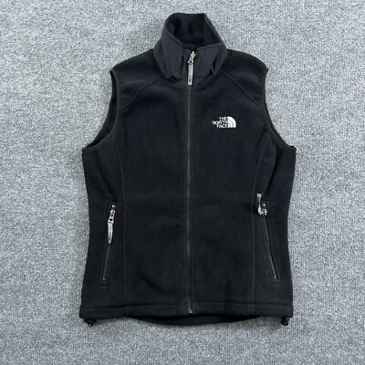 The North Face Womens Vest Extra Small Black Full Zip Fleece Pockets ...