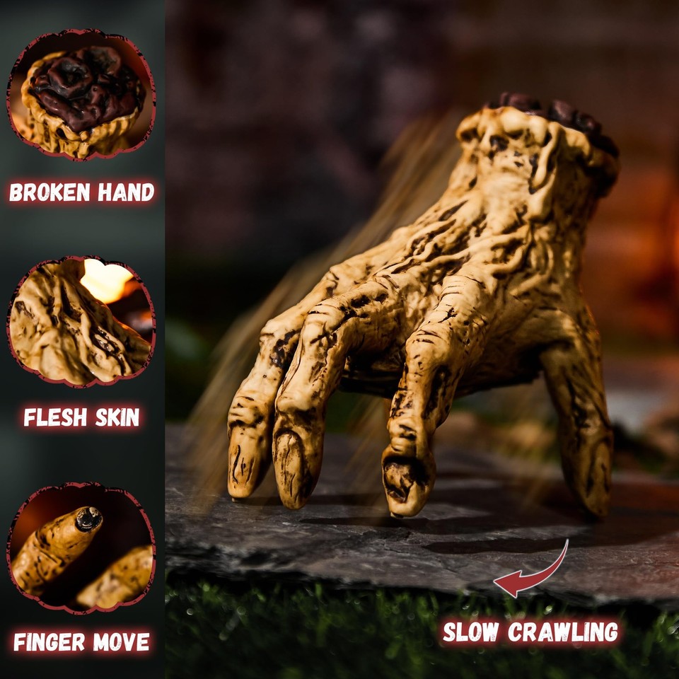 Halloween Animatronics Crawling Zombie Hand Decorations - Sound ...