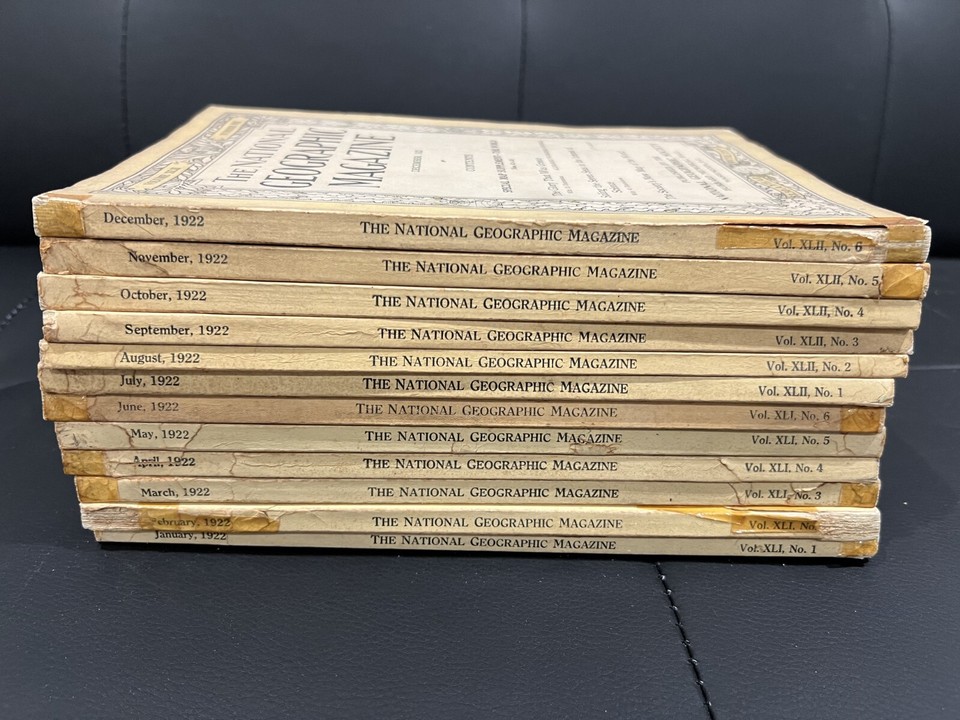 1922 National Geographic Magazines Complete Year Full Set - Maps in 2 ...