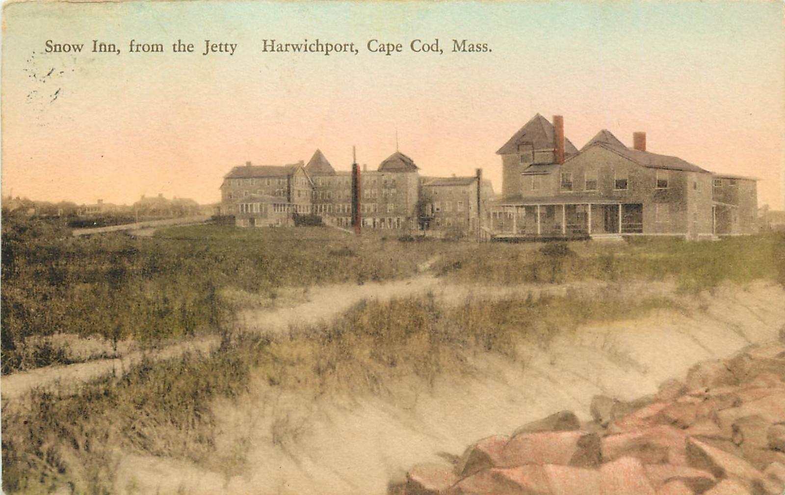 Hand Colored Postcard Snow Inn From the Jetty Harwichport Cape Cod MA ...
