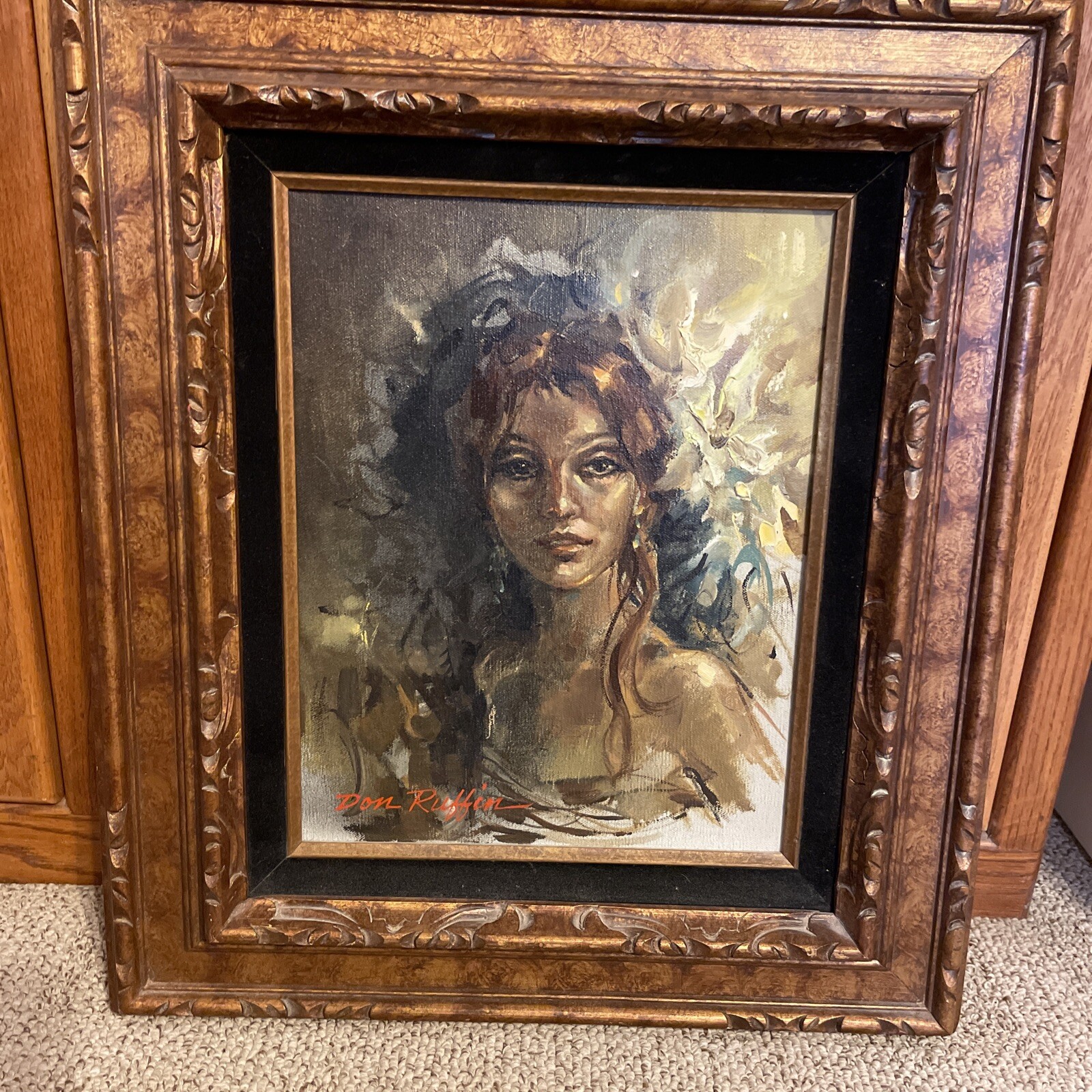Don Ruffin Portrait Lady -Original oil on canvas painting 11" (W) X 14 ...