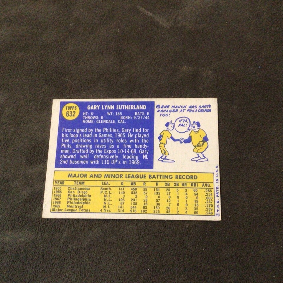 1970 Topps Gary Sutherland #632 Montreal Expos HIGH NUMBER VERY GOOD | eBay