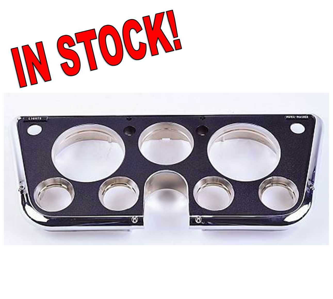 19 67 68 69 70 71 72 Chevy C10 Truck Dash Bezel Black/Chrome 7 hole ...