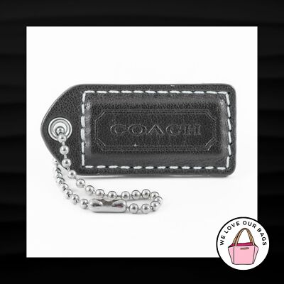 2" Medium COACH BLACK LEATHER KEY FOB BAG CHARM KEYCHAIN HANGTAG TAG | eBay