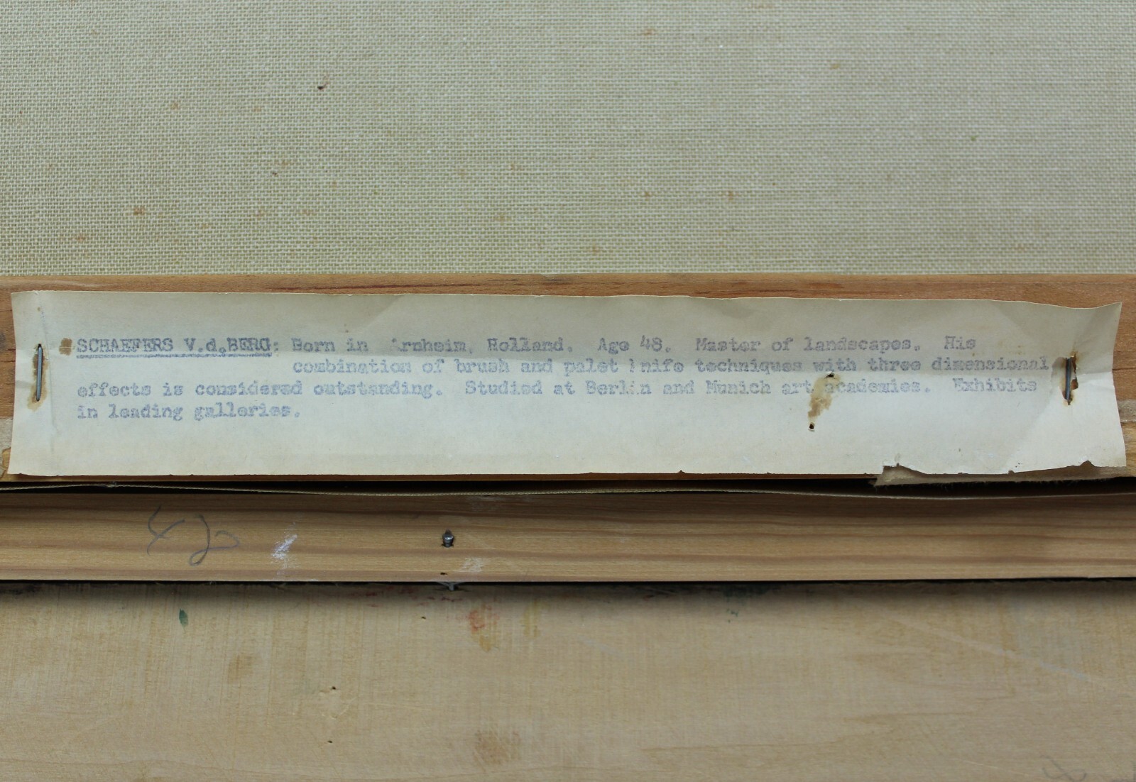 Siem Schaeffer European village landscape w hay shocks, oil painting 48 ...