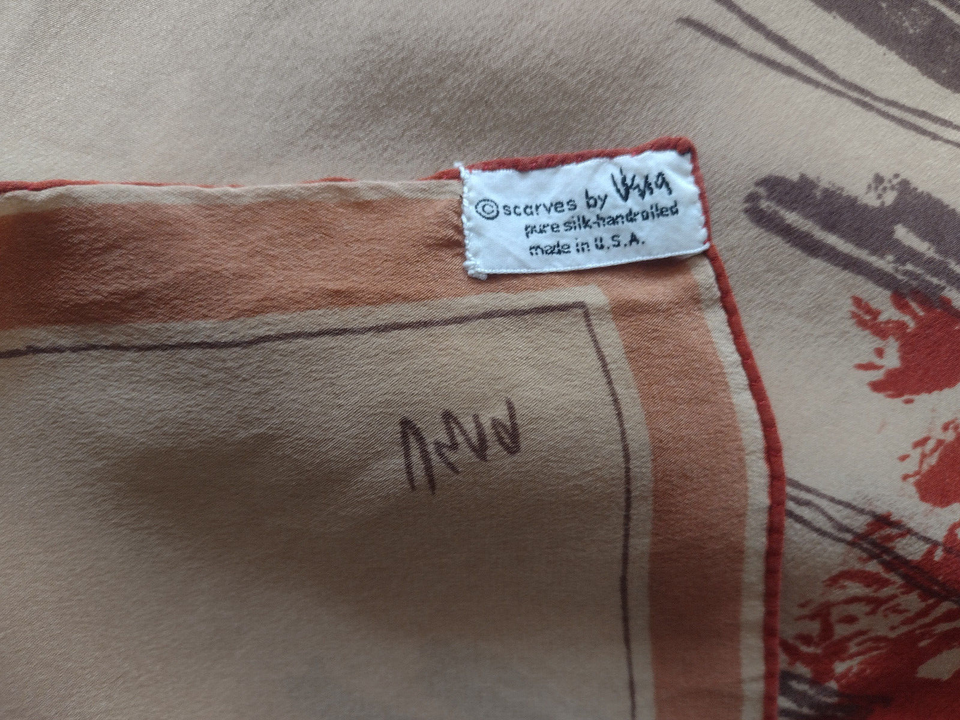 Vintage Scarves By Vera Trees/Forest - 30" x 32" Handrolled Pure Silk ...