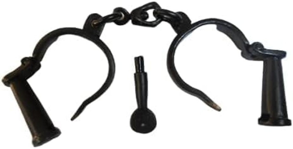 Hand Forged Pirate Handcuffs Iron Jailor Dungeon Shackles with Key | eBay