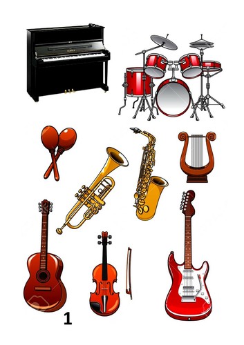 MUSICAL INSTRUMENTS SHEET 1 CAKE TOPPER A4 EDIBLE ICED/ ICING | eBay