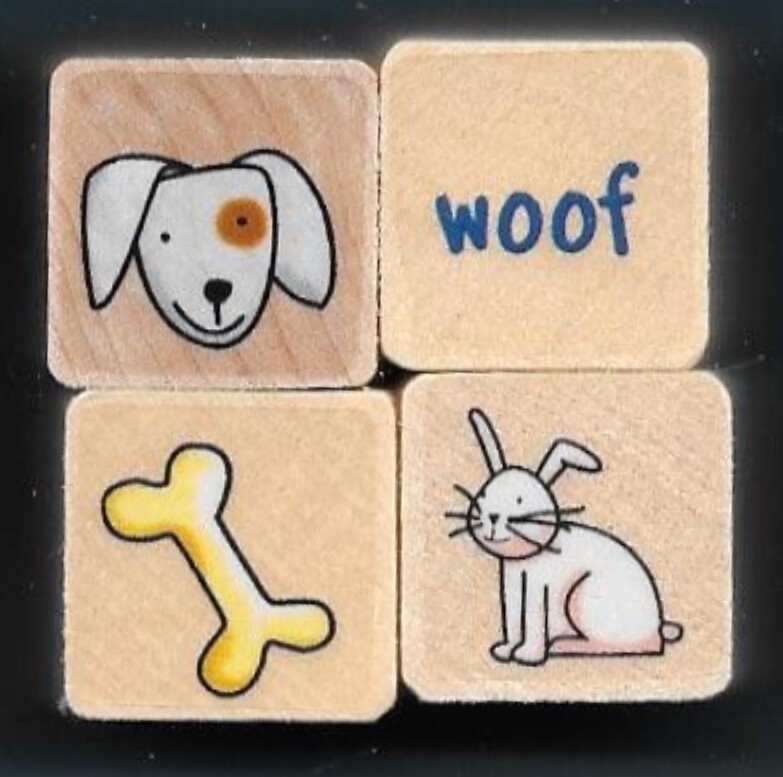DOG FACE WOOF BONE BUNNY RABBIT Gift Tag NEW MINI LOT wood Craft RUBBER ...