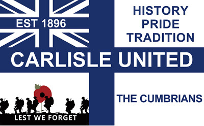 Carlisle Football club flag or banner. 5ft x 3ft. St George's Cross ...