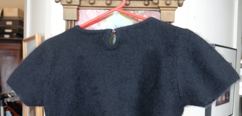 Womens Small Black, Short Sleeve Cropped Wool Sweater | eBay