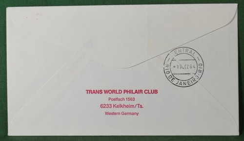 HONG KONG COVER 1984 JAPAN AIR LINES - RIO DE JANEIRO BRAZIL + PLANE ...