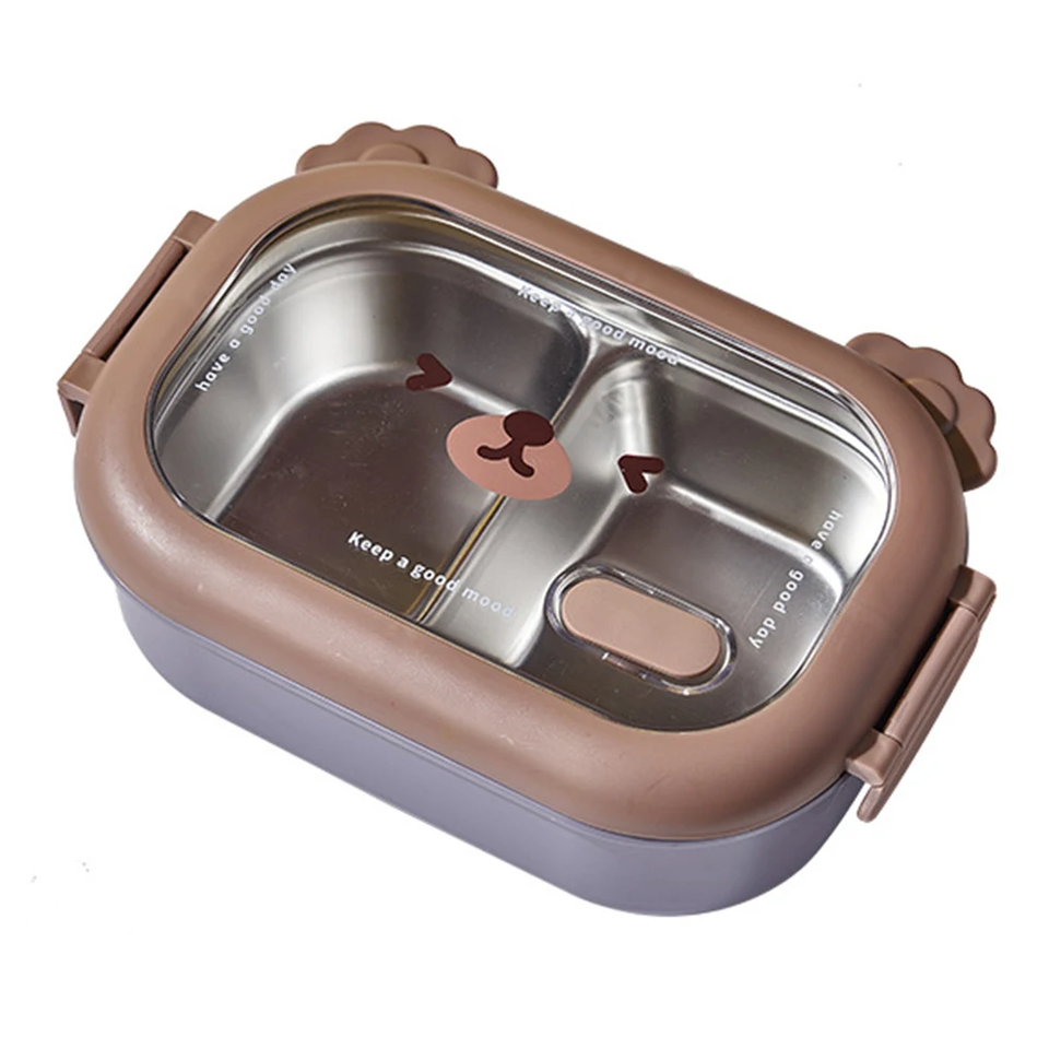 Stainless Steel Cartoon Lunch Box Bpa-Free Children'S Lunch Box Double ...