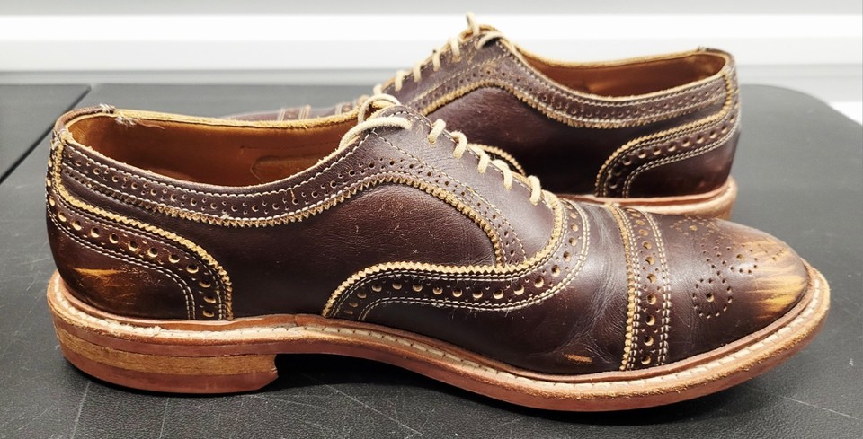 Allen Edmonds "STRANDMOK" Leather Cap-Toe Oxfords 10 D Brown Tan | eBay