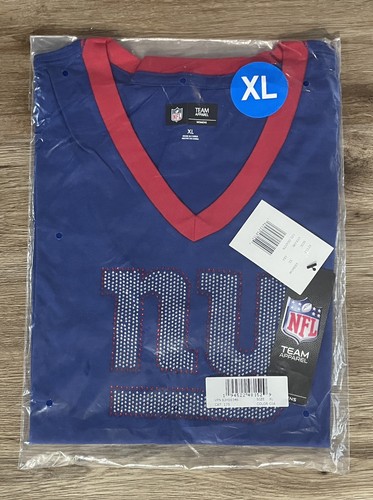 NEW Women's NFL Rhinestone Shirt, Sparkly Sequin V Neck, NY Giants, New ...