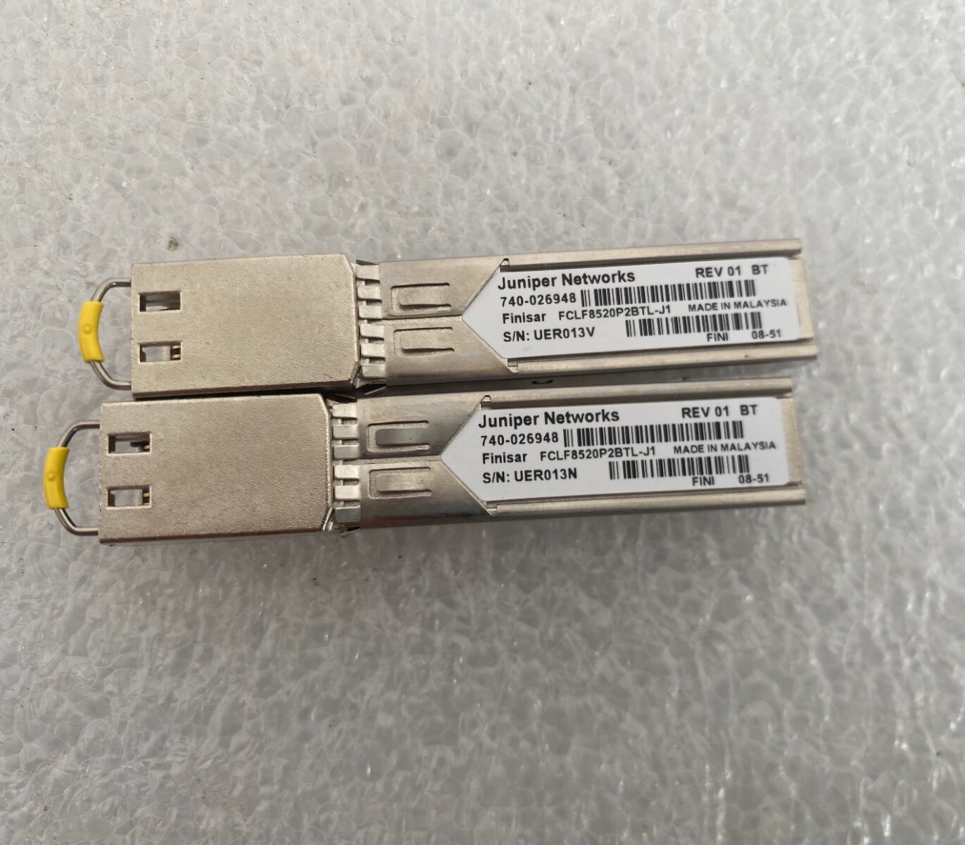 Lot (2) Juniper 740-026948 FCLF8520P2BTL-J1 SFP-1GE-FE-E-T 1000Base-T ...
