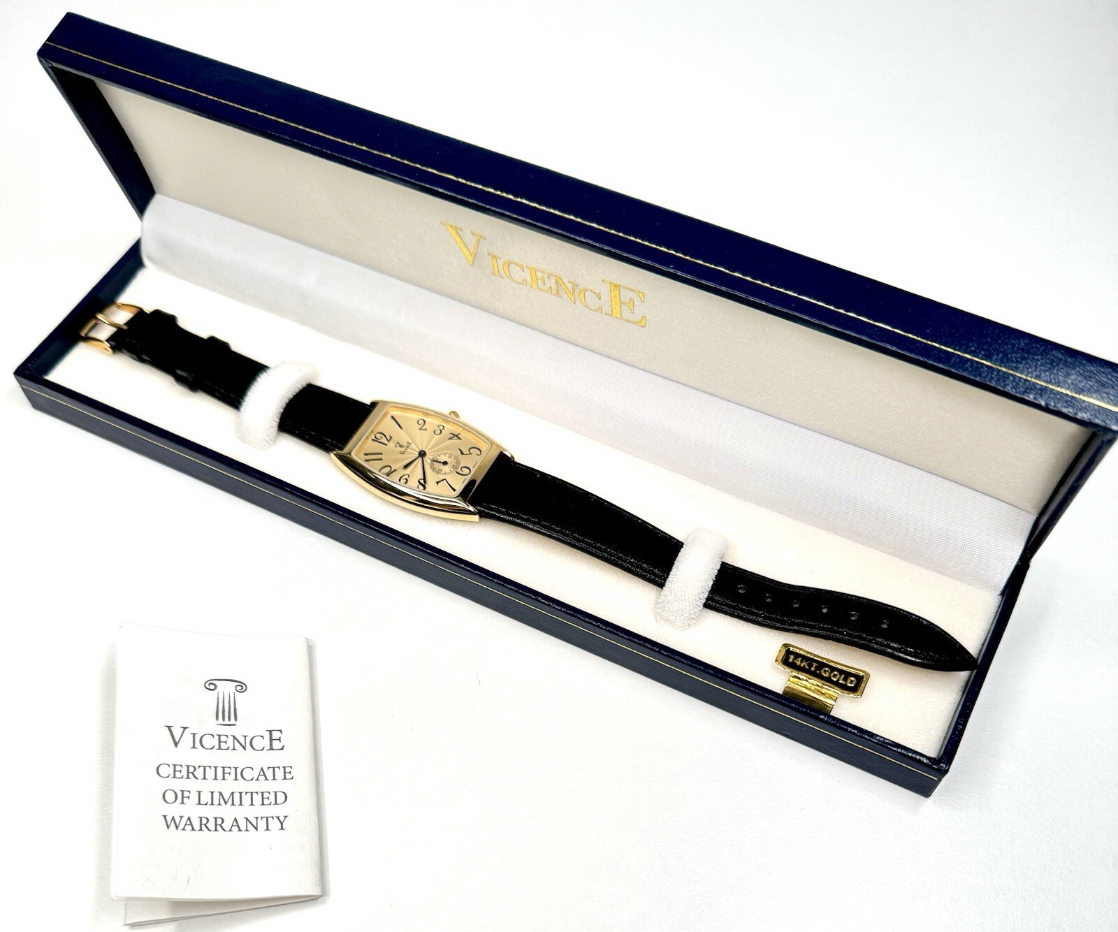 Vintage Vicence 14k Solid Gold Mens Watch Italy Swiss Excellent Runs ...