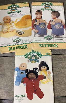 Vintage Butterick Pattern for Cabbage Patch Kids Dolls Lot Of 3 READ ...