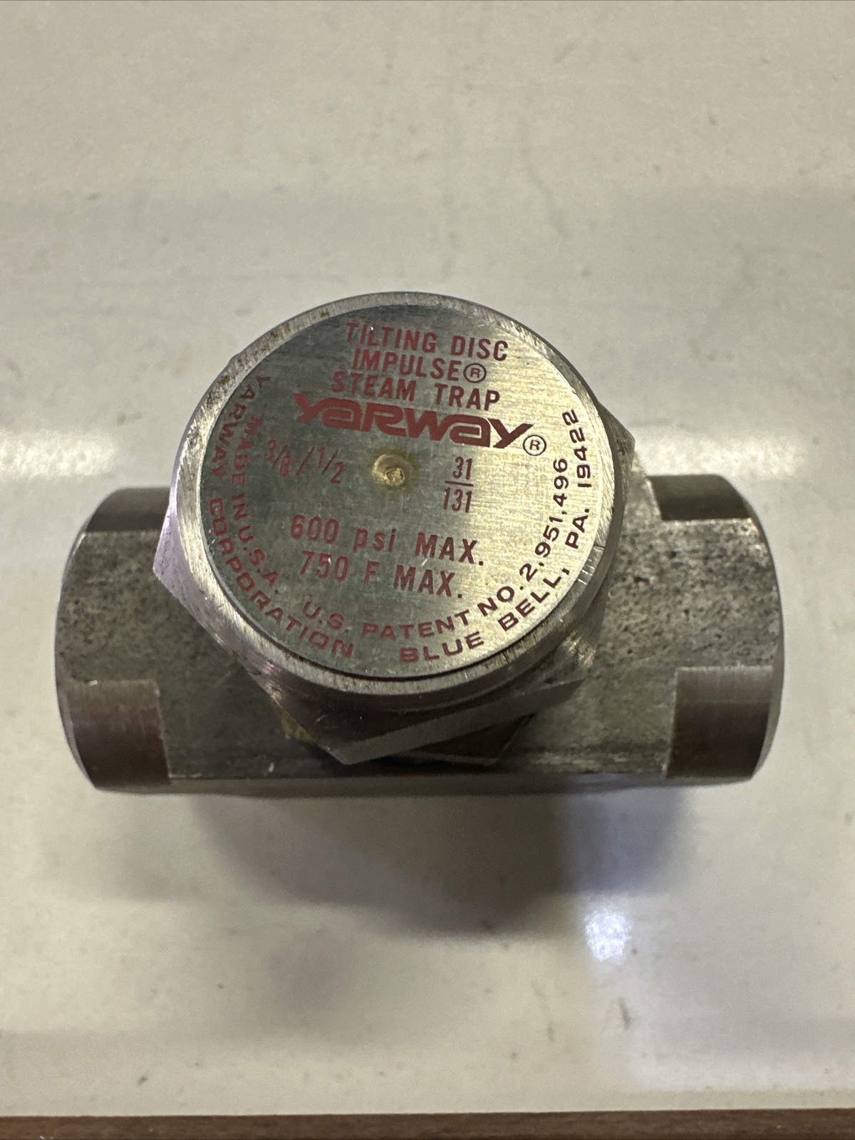 1/2" NPT Yarway 29 IMPULSE Steam Trap 600 PSI VALVE 750 F 3/8/1/2" 29 ...