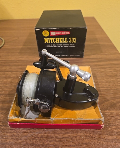 Early Vintage GARCIA MITCHELL 302 Saltwater Spinning Reel in Box / SR ...