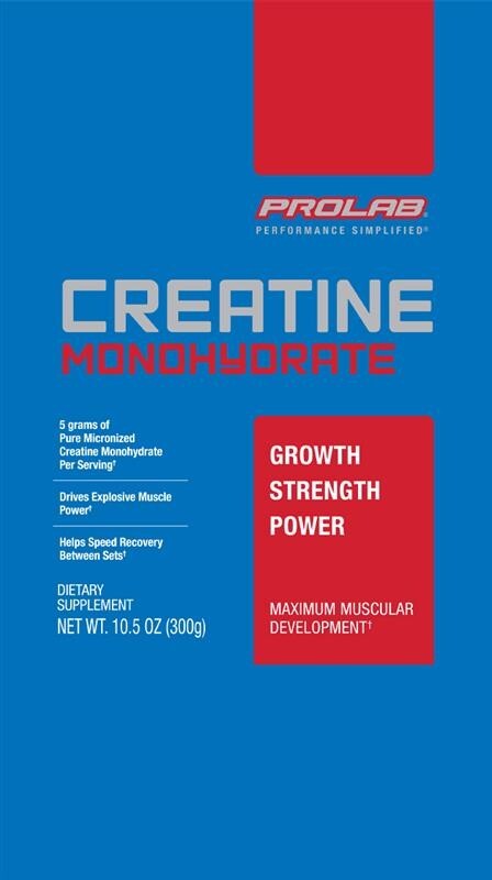Prolab Creatine Monohydrate Micronized Powder 300g, 60 Serv, 5g Muscle ...