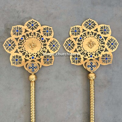 Church Liturgical Fan Ripidion Collapsible Orthodox Rapids Brass 62.99 ...