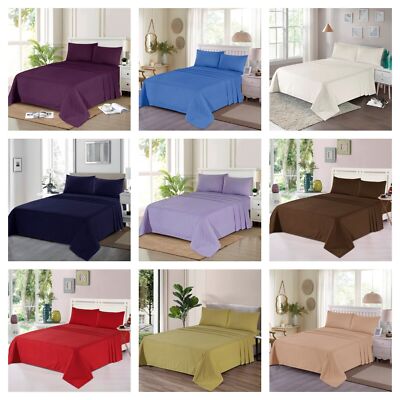 Thermal Flannelette 100% Brushed Cotton Sheets Set 32cm Deep Warm Cosy ...