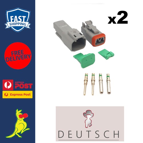 Genuine Deutsch Connector 2 Pin Kit Male & Female Deutsch Plug DT2-1 x ...