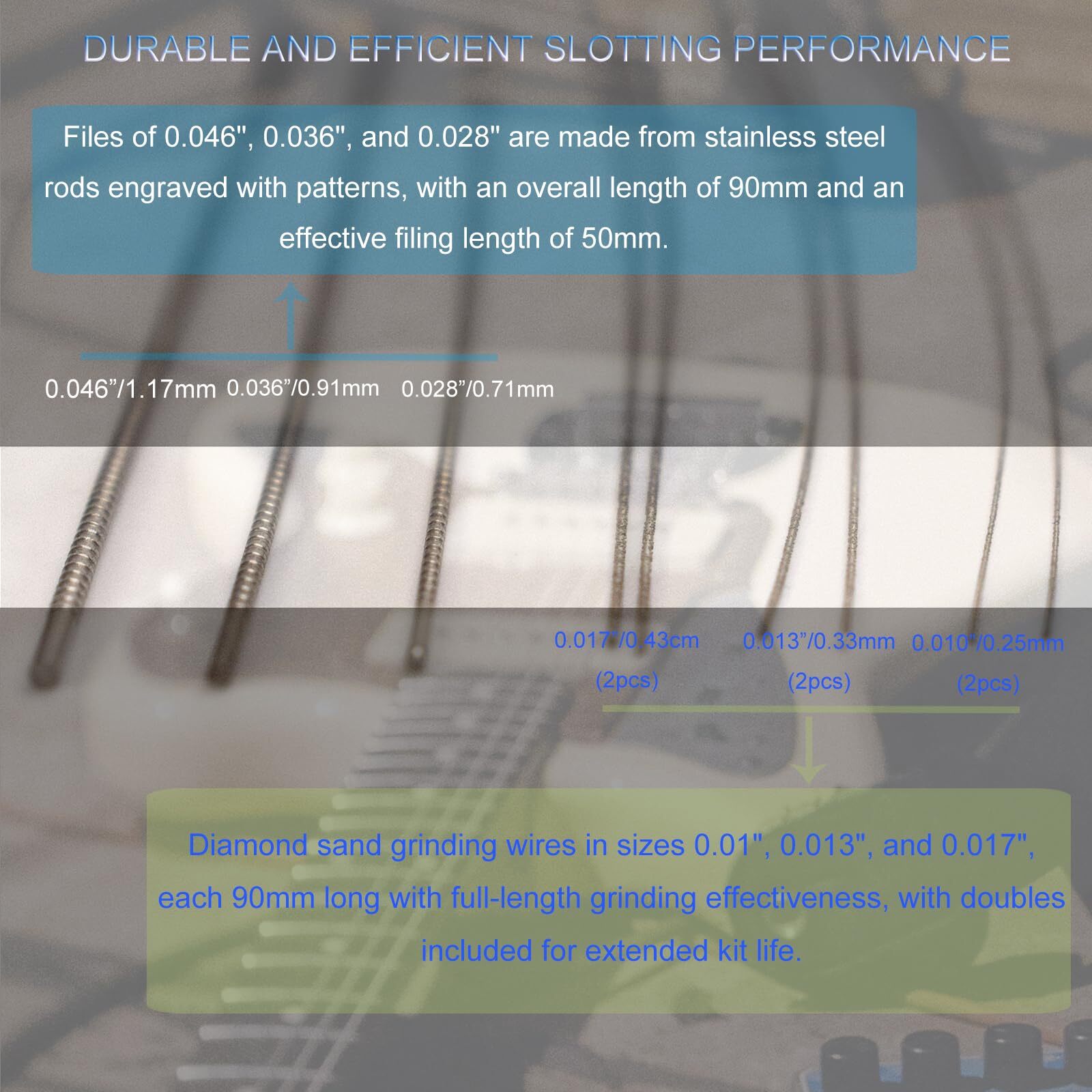 Guitar Nut Slotting File Set - iLuiz Pro-Grade 6pc Electric Diamond-Coated St | eBay