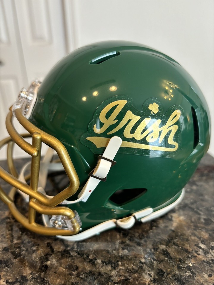 Notre Dame Fighting Irish Custom Concept Green Mini Football Helmet ...