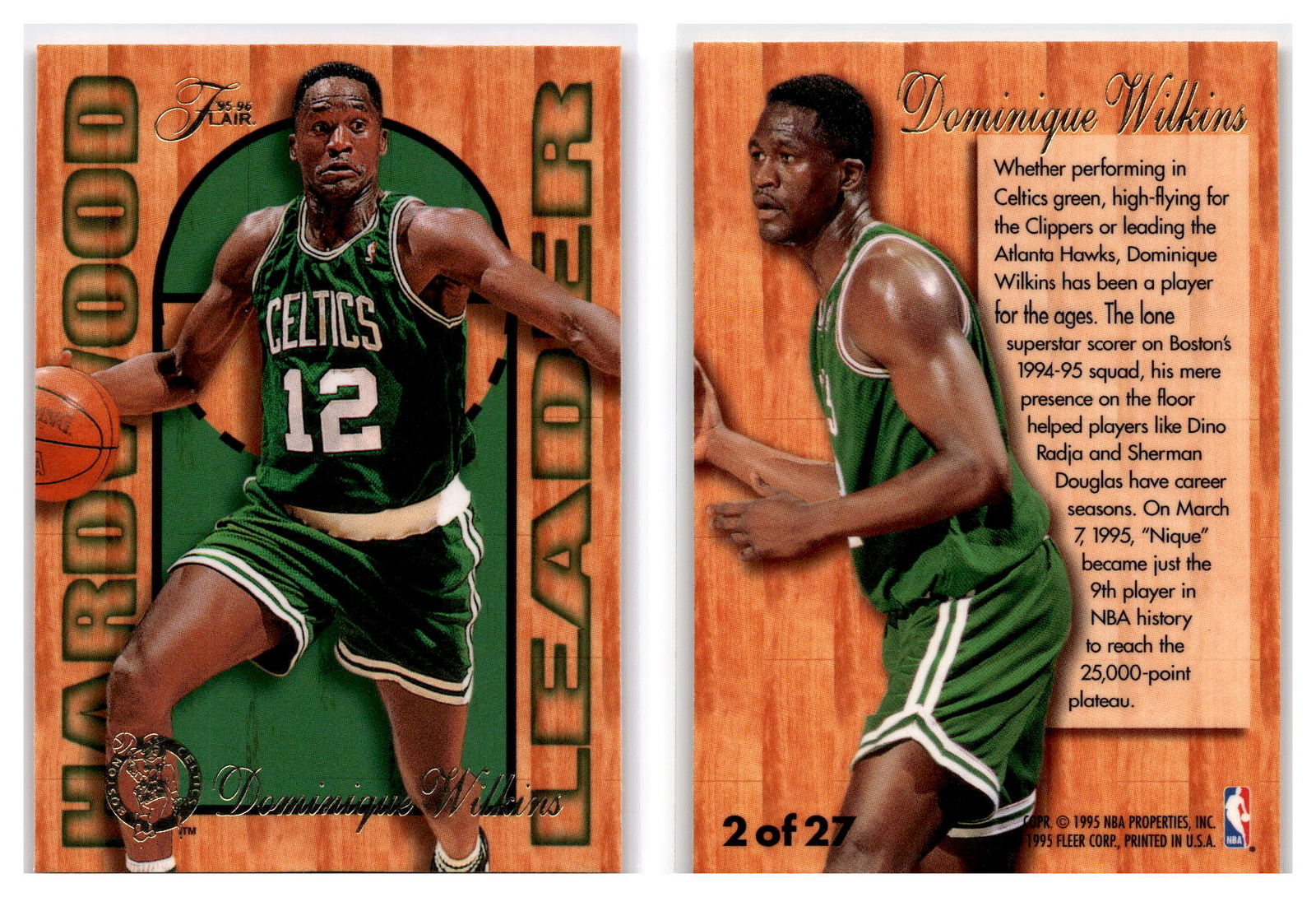 1995-96 Fleer Hardwood Leaders #2 Dominique Wilkins - Boston Celtics | eBay