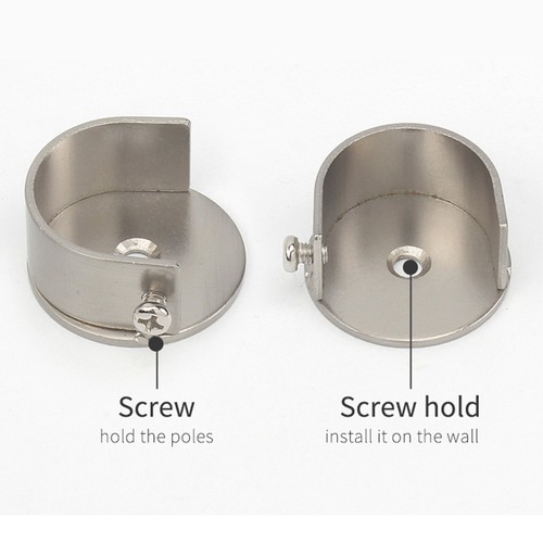 Metal Curtain Pole Recess Bracket Curtain Rail Support for 28mm Curtain ...
