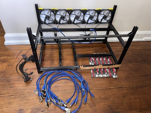 Veddha 6 GPU Miner Case Aluminum Stackable Mining Case Rig Frame w ...