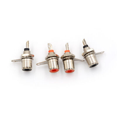 4pc Amplifier Metal RCA Phono Chassis Panel Mount Female Socket Connec ...