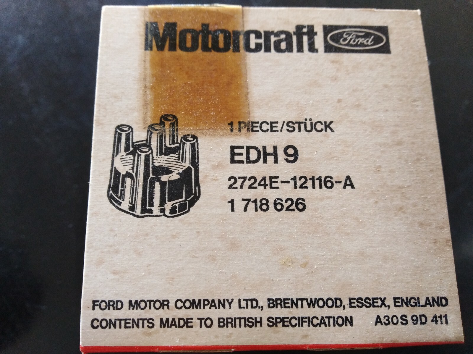 Ford V4 Essex Distributor Cap Genuine Ford-Motorcraft NOS. Transit ...