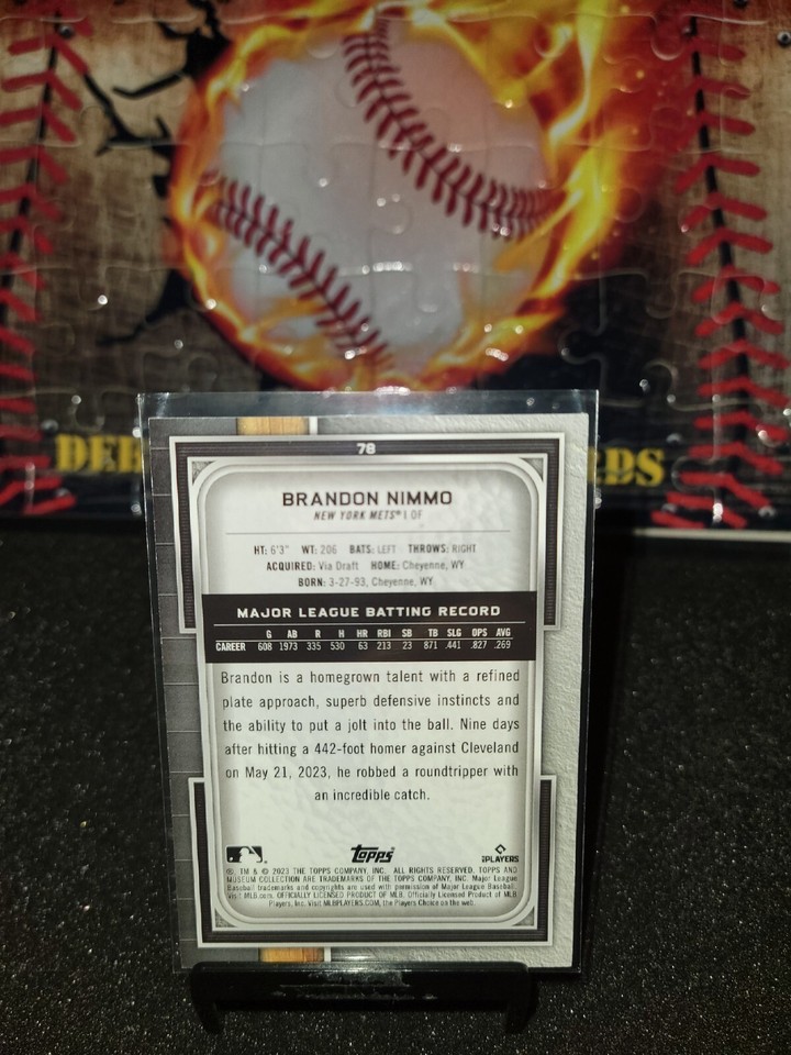 2023 Topps Museum Collection Blue #78 Brandon Nimmo /150 | eBay