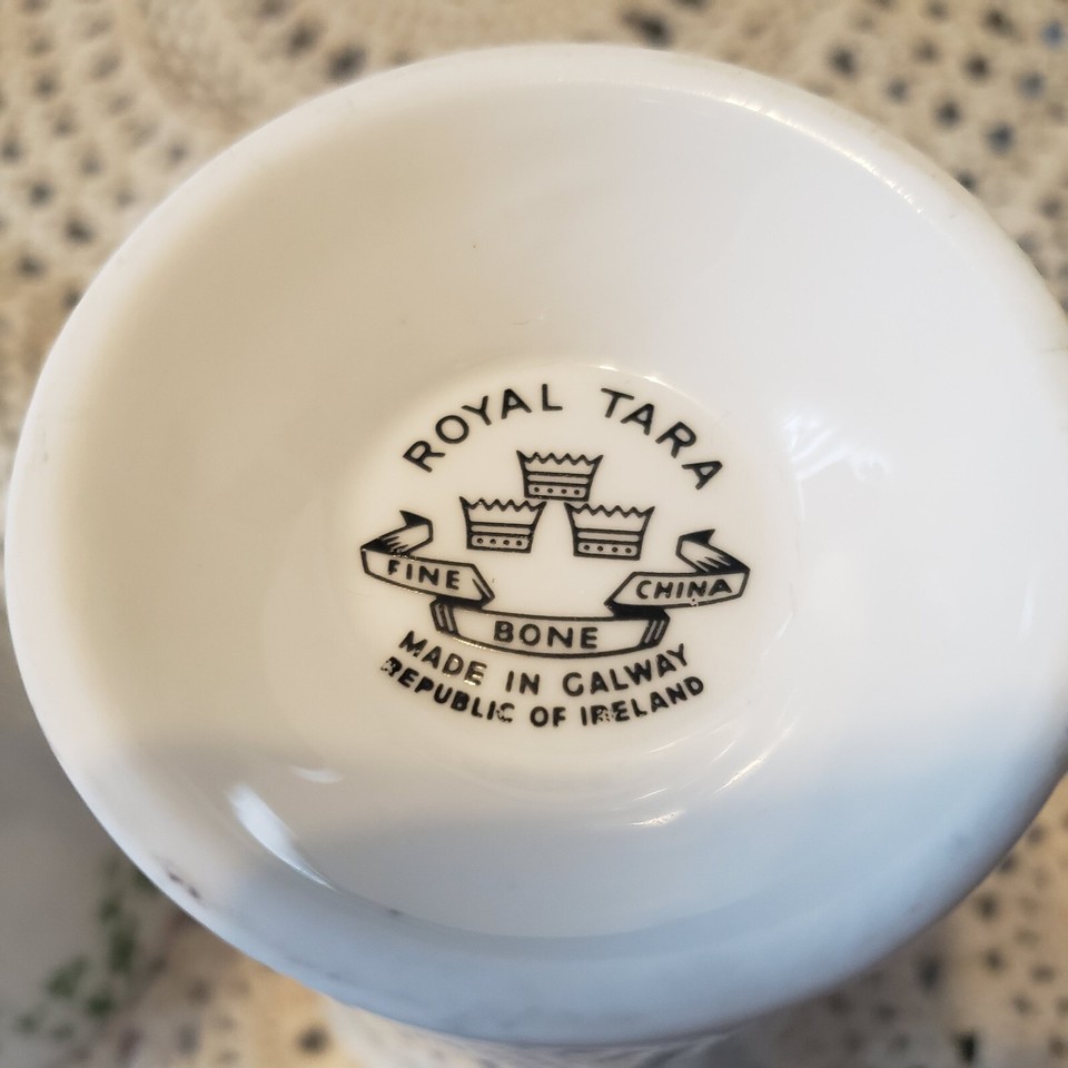 2 Royal Tara Irish Coffee Mug Cup Trellis Shamrock Bone China Galway ...