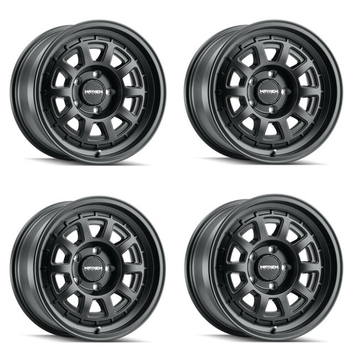 Set 4 15" Mayhem Voyager 15x7 Matte Black 5x4.5 Wheels 15mm Truck Rims ...