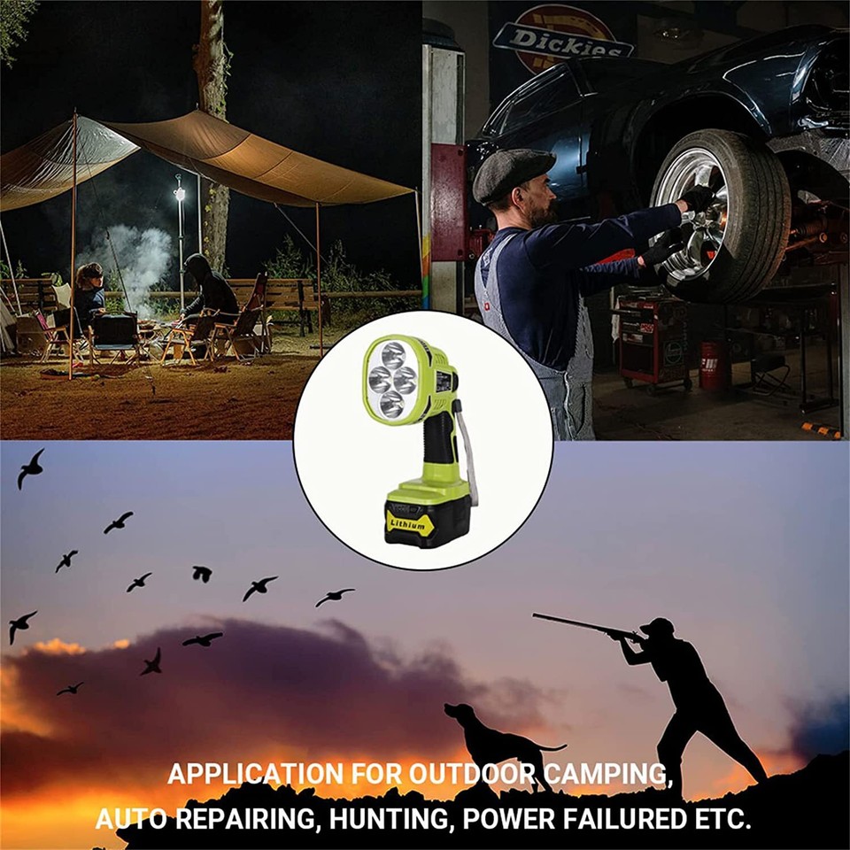 for Ryobi 18V ONE+ Lithium Ion Cordless LED Spotlight Torch Lantern 12W ...