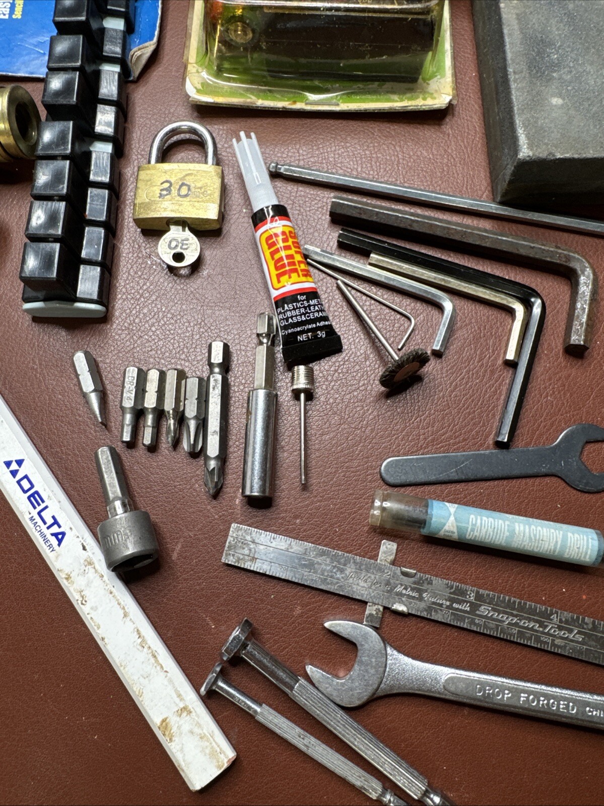 Junk Drawer Box#2 mixed lot tools; Stanley, Snap-On Radio Shack And ...