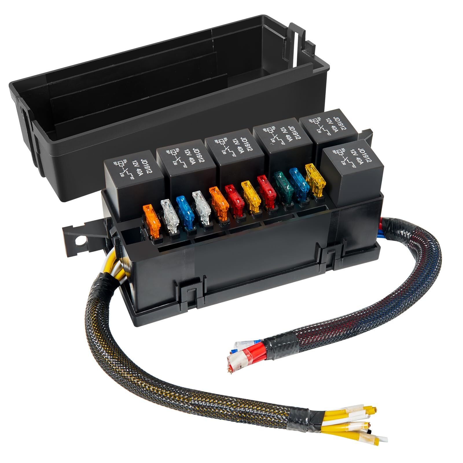 Relay Box with 6 pcs 4 Pin Relays 11 pcs ATC/ATO Blade for Auto Car ...