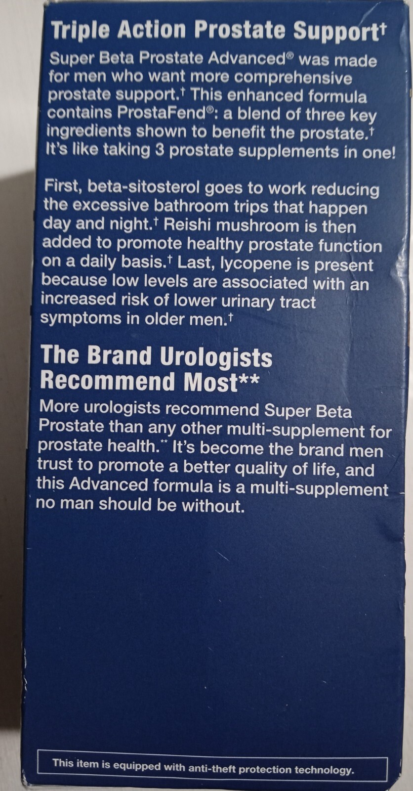 VITALITY SUPER BETA PROSTATE ADVANCED 3X INGREDIENTS! DIETARY ...