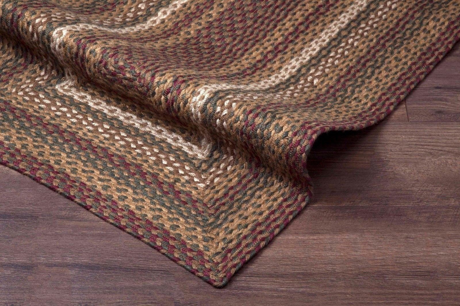 2' x 3' Braided Rug Eco-Friendly Rectangle Non-Slip Spray Green Tea ...