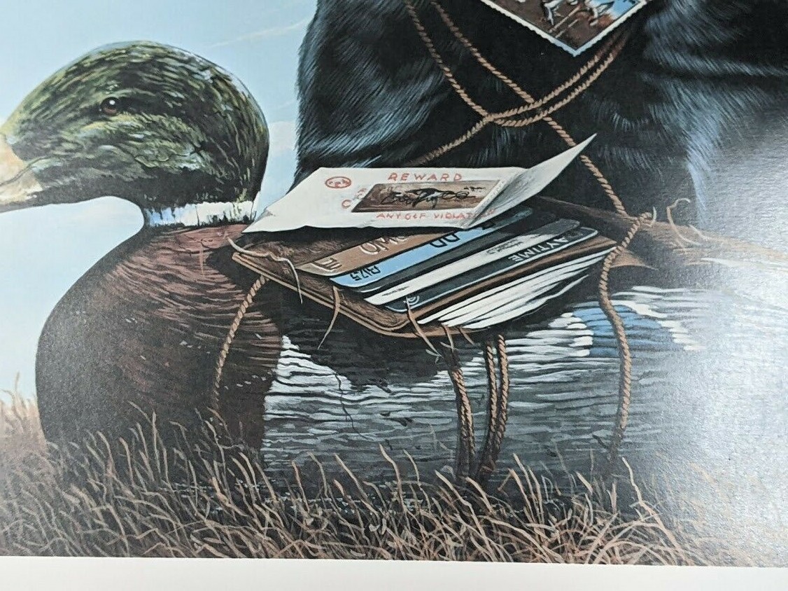 Smokey's First Stamp by Phillip Crowe Signed Limited Lab Dog Print Duck ...