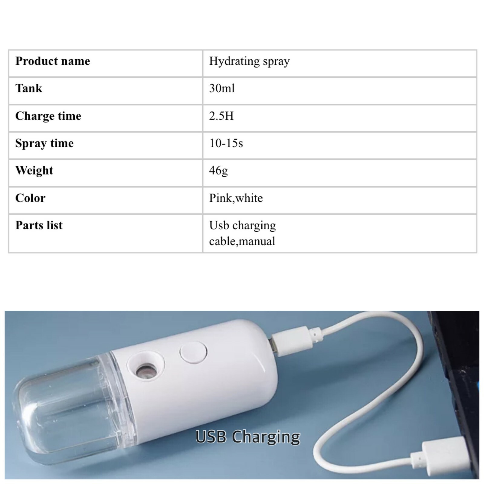 2 Pack Automatic Mist Spray Bottle For Sanitizer Facial Mist Sprayer ...