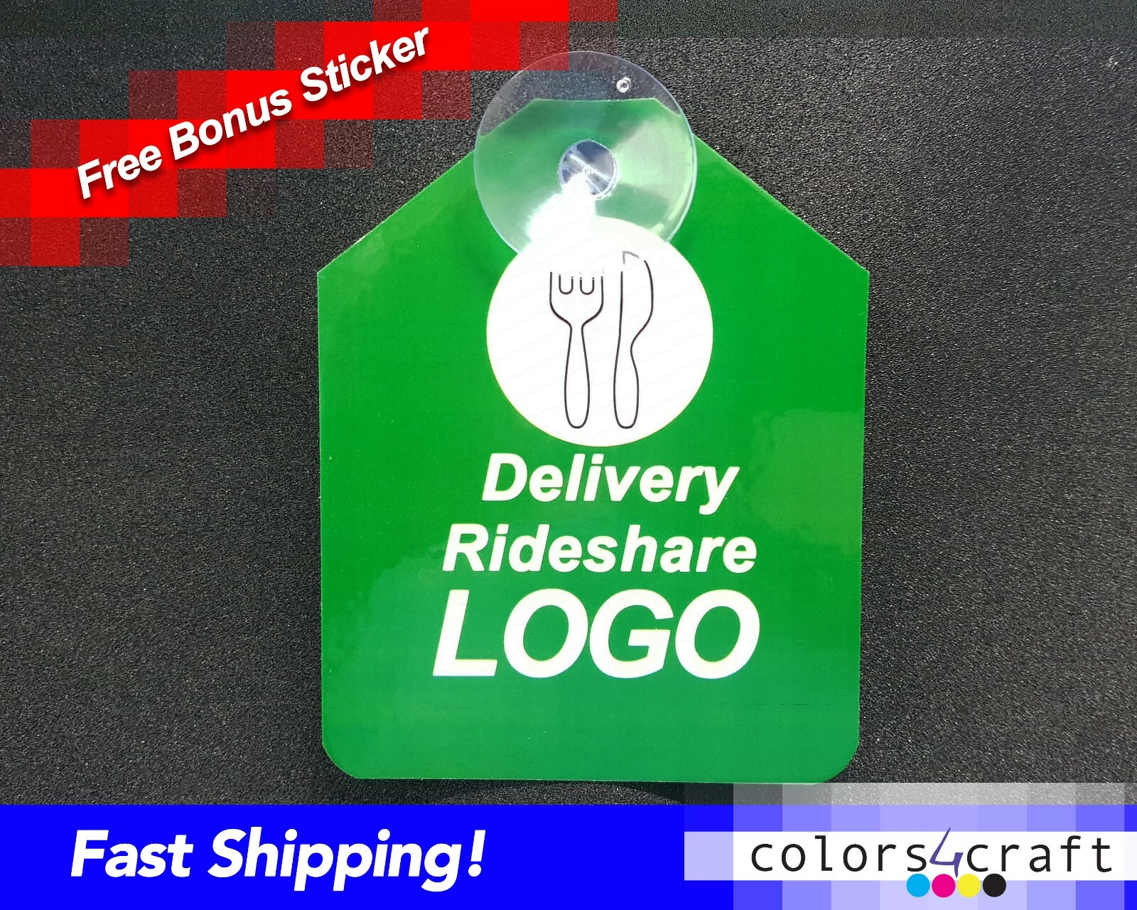 2x Holders Delivery Rideshare Signs Your Campany Decal Stickers U Logo ...